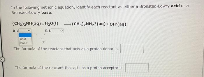 Solved In the following net ionic equation, identify each | Chegg.com