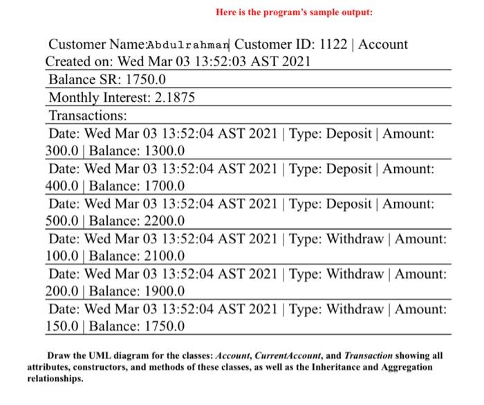 Solved Q1. Create a java project called Homework3_Account | Chegg.com