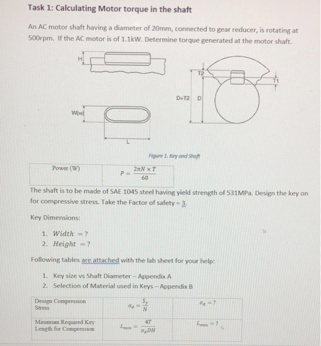 Solved Task 1: Calculating Motor torque in the shaft An AC | Chegg.com