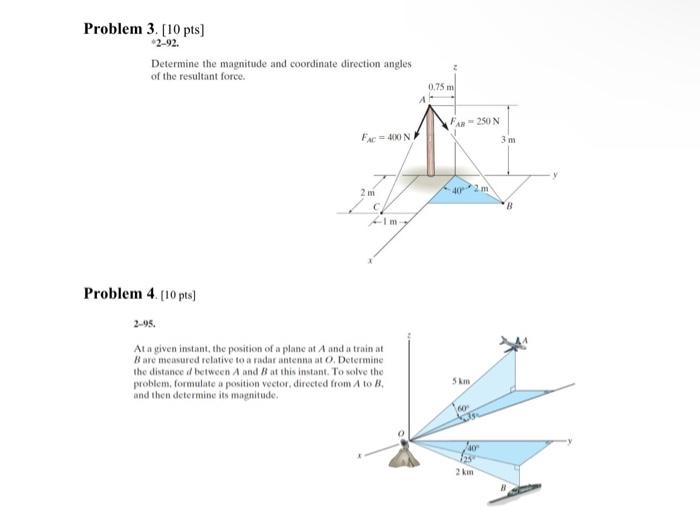 Solved Determine the magnitude and coordin of the resultant | Chegg.com