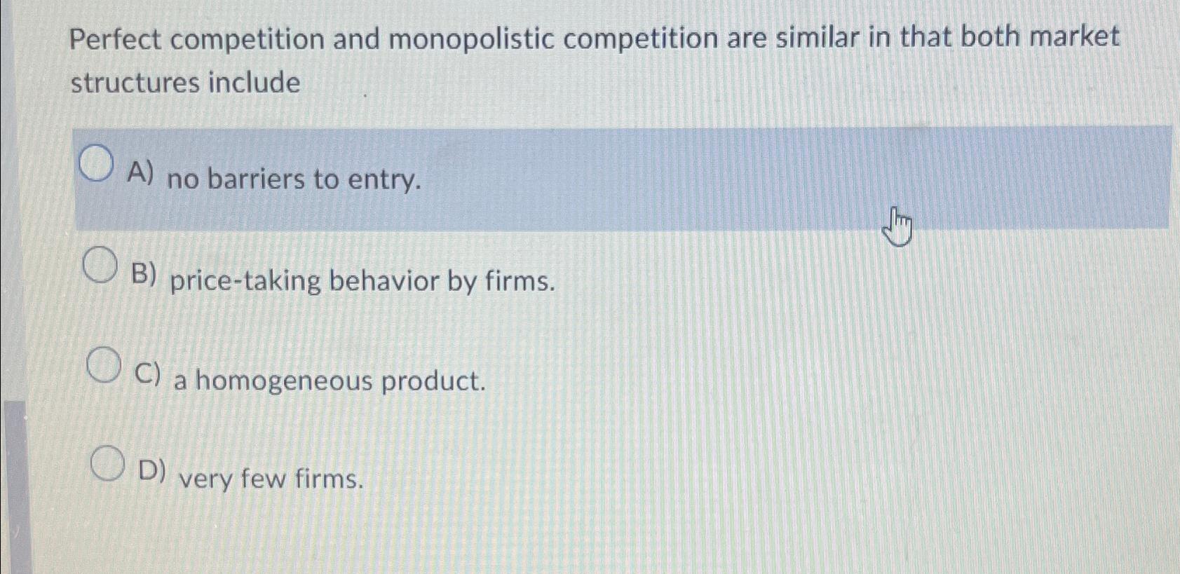 Solved Perfect competition and monopolistic competition are | Chegg.com