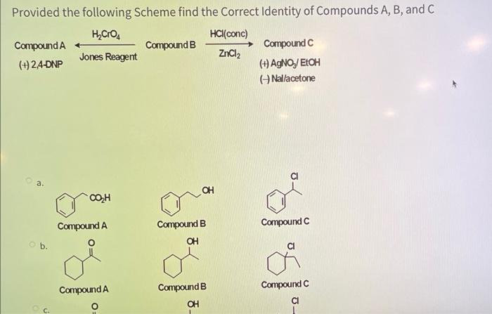 Solved (-t) 2,4-DNP a. Compound A Compound B Compound C b. | Chegg.com