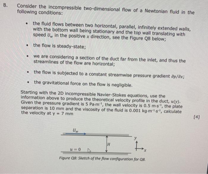 Solved 8. . Consider the incompressible two-dimensional flow | Chegg.com