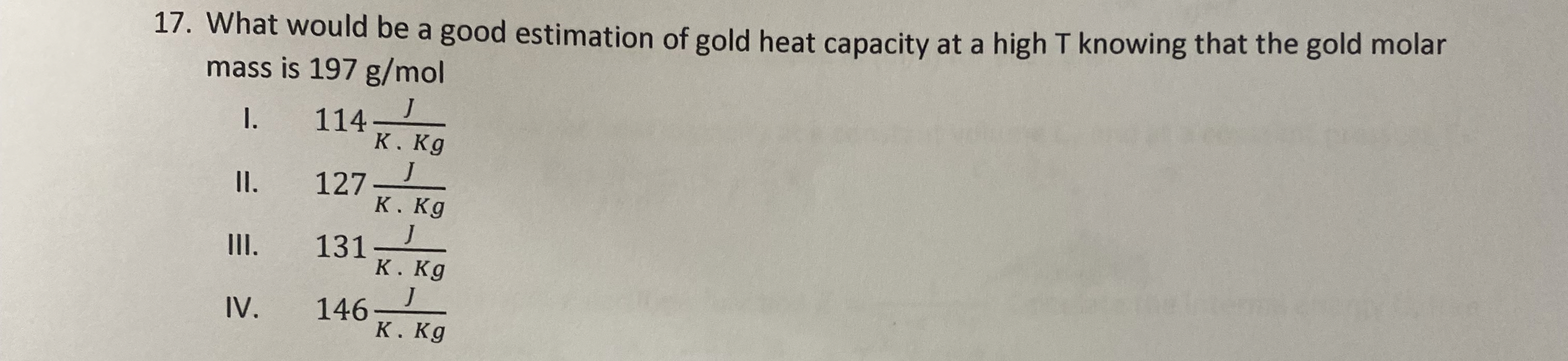 Solved What would be a good estimation of gold heat capacity | Chegg.com