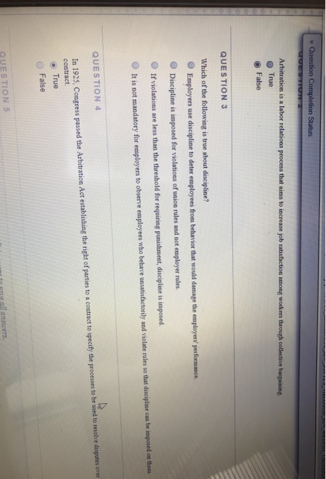 Solved Question Completion Status: UESTION Arbitration is a | Chegg.com