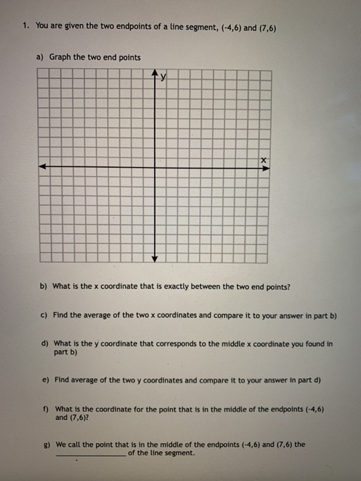 Solved 1. You are given the two endpoints of a line segment, | Chegg.com