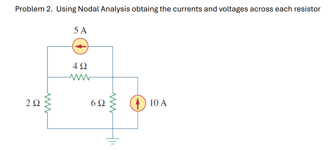 Solved Problem 2. ﻿Using Nodal Analysis obtaing the currents | Chegg.com