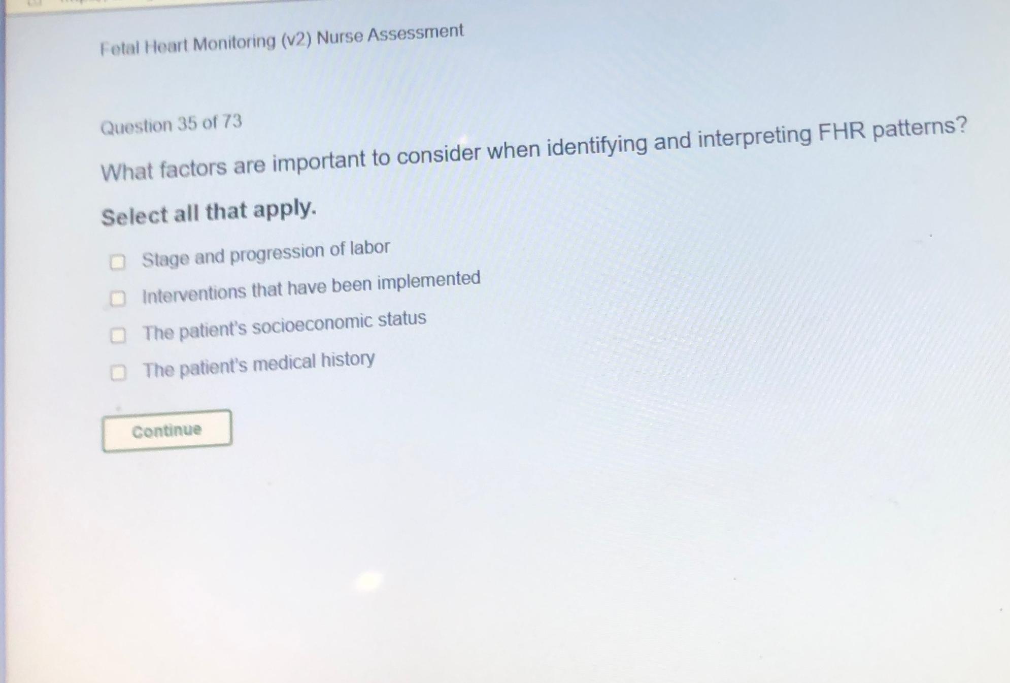 Solved Fetal Heart Monitoring (v2) ﻿Nurse AssessmentQuestion | Chegg.com