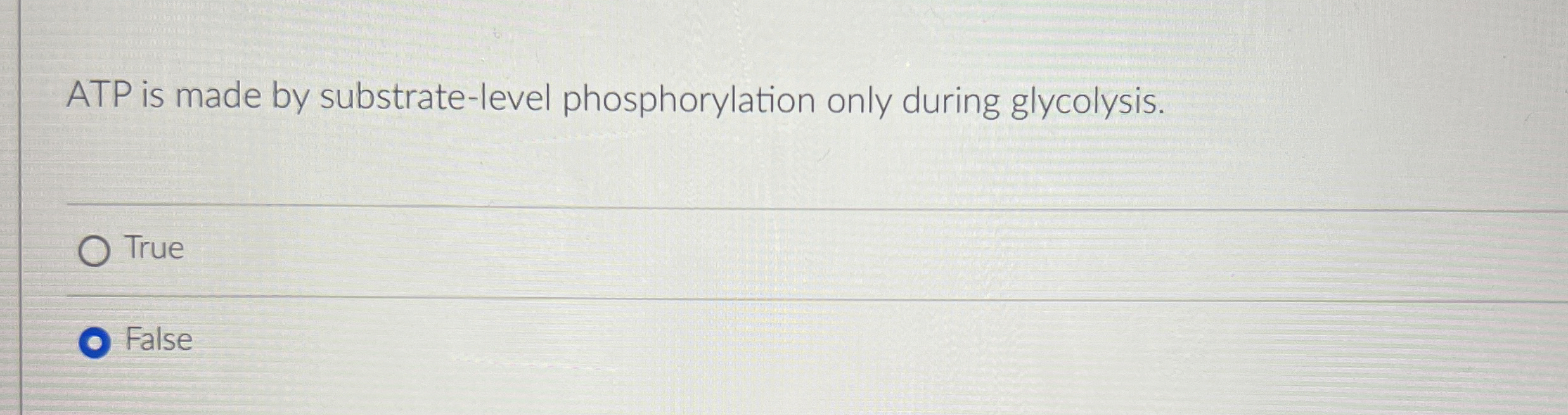 Solved ATP is made by substrate-level phosphorylation only | Chegg.com
