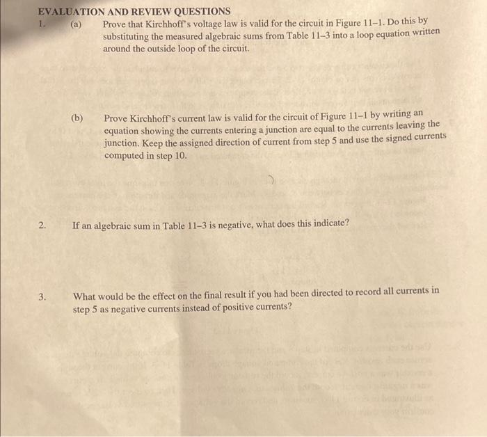 Solved Table 11-3 Computed and measured current and volthas. | Chegg.com