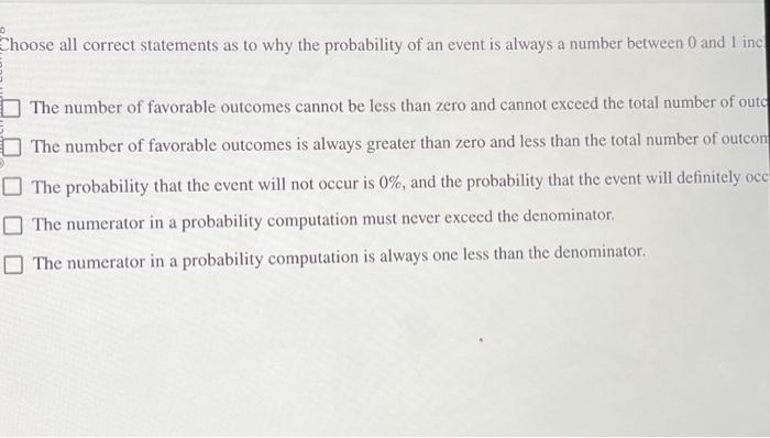 Solved Choose all correct statements as to why the | Chegg.com