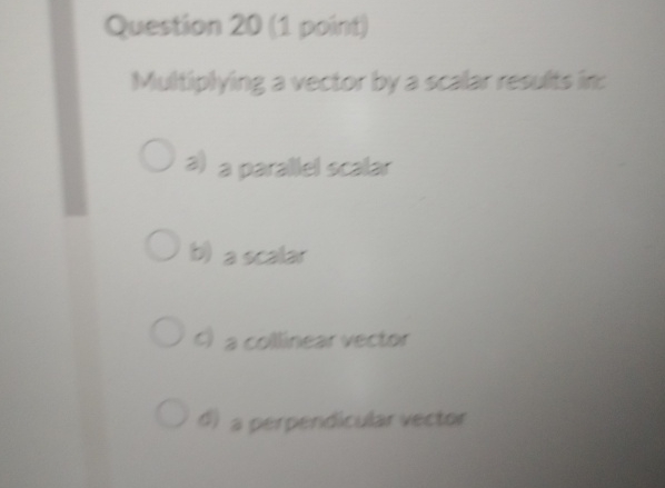 Solved Question 20 (1 ﻿point)Multiplying a vector by a | Chegg.com