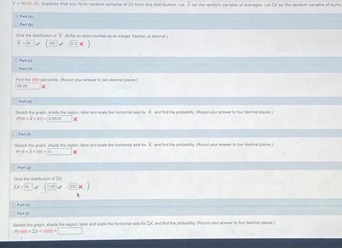 Solved X~ N(60, 9). Suppose that you form random samples of | Chegg.com
