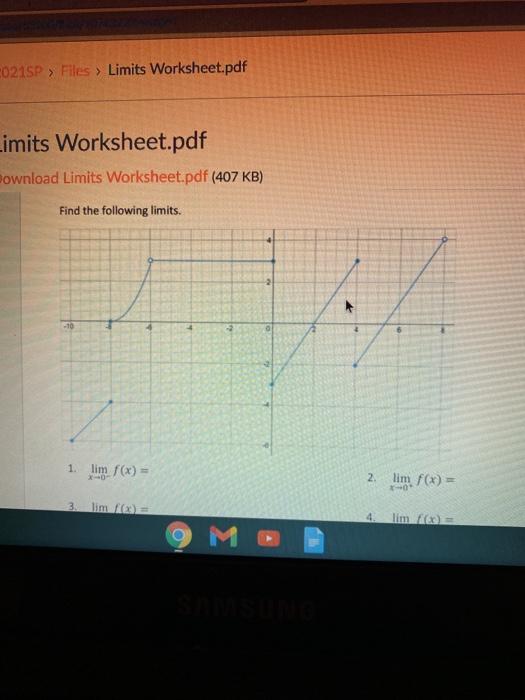 Solved 0215P > Files » Limits Worksheet.pdf imits | Chegg.com