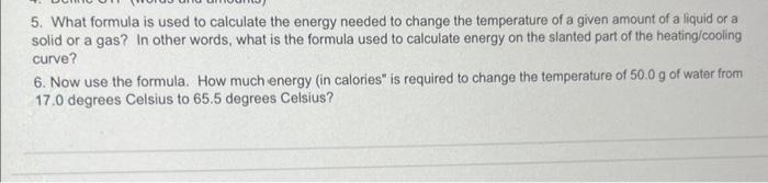 Solved 5. What formula is used to calculate the energy | Chegg.com
