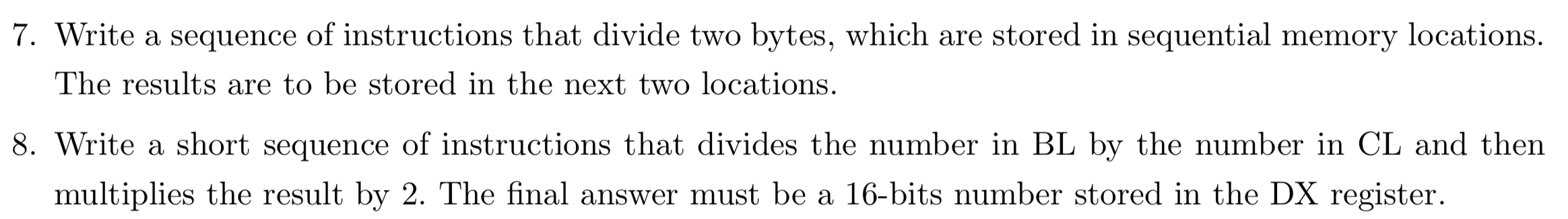 Solved This is 8086 ﻿assemblyWrite a sequence of | Chegg.com