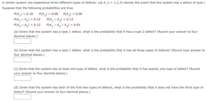 Solved certain system can experience three different types | Chegg.com