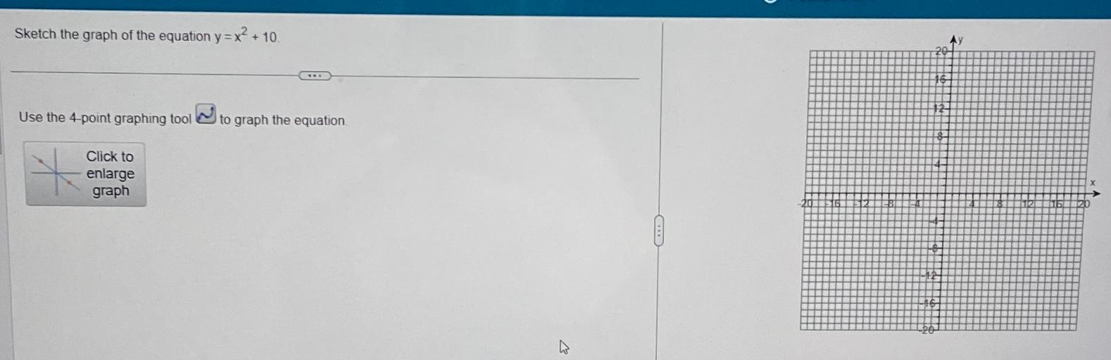 Solved Sketch the graph of the equation y=x2+10Use the | Chegg.com