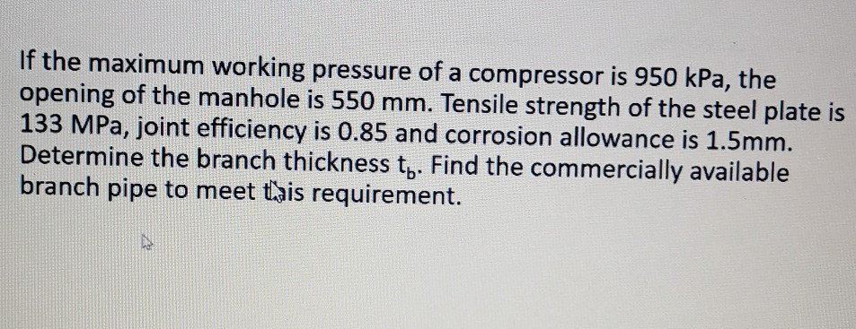 Solved If the maximum working pressure of a compressor is | Chegg.com