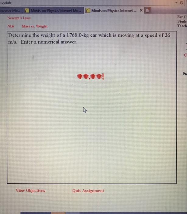 Solved module Minds on Physics Internet Mo... ntehet Mo... | Chegg.com