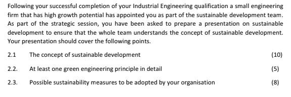 Solved Following your successful completion of your | Chegg.com