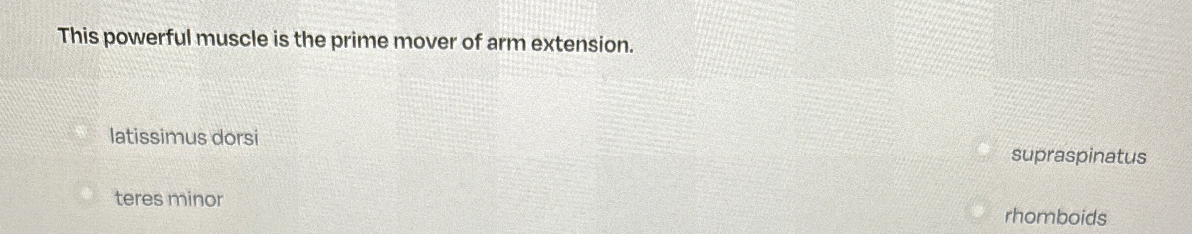 Solved This powerful muscle is the prime mover of arm | Chegg.com
