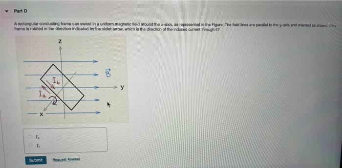 Solved Part B A conducting rectangular loop is moved between | Chegg.com