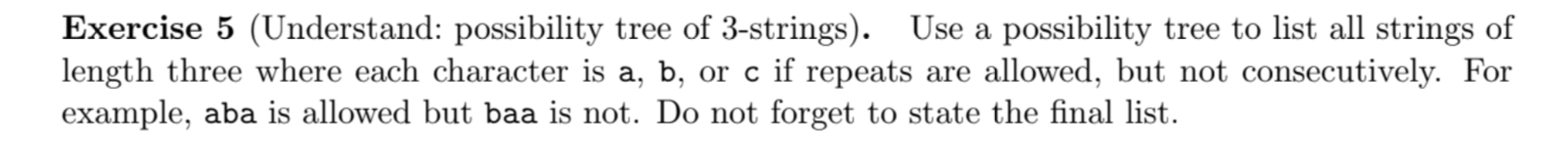 Solved Exercise 5 (Understand: possibility tree of | Chegg.com