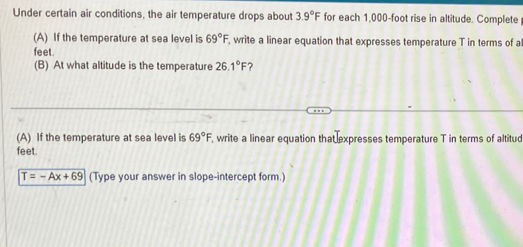 Solved Under certain air conditions, the air temperature | Chegg.com