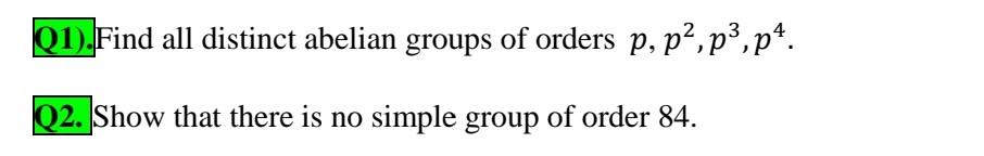 Solved Q1). Find all distinct abelian groups of orders | Chegg.com