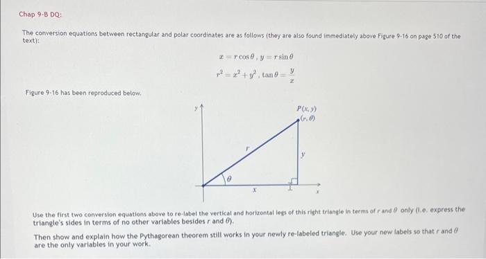 Solved The conversion equations between rectangular and | Chegg.com