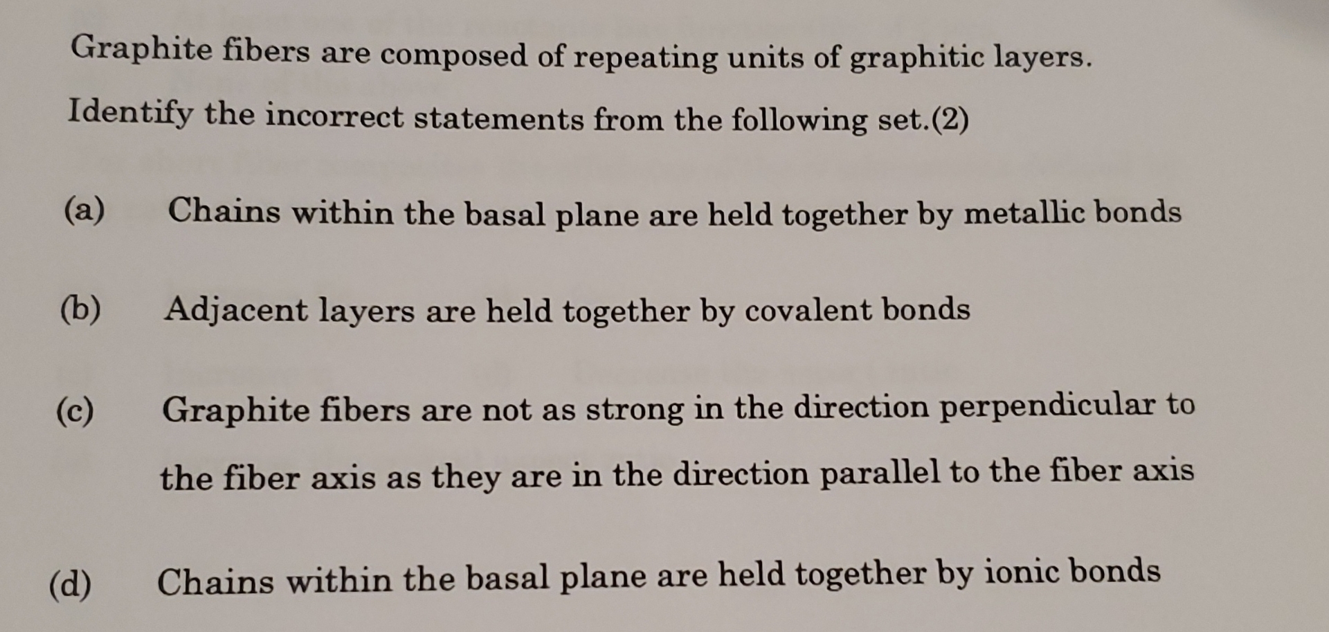 Solved Graphite fibers are composed of repeating units of | Chegg.com
