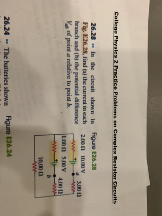 Solved College Physics 2 Practice Problems on Complex | Chegg.com