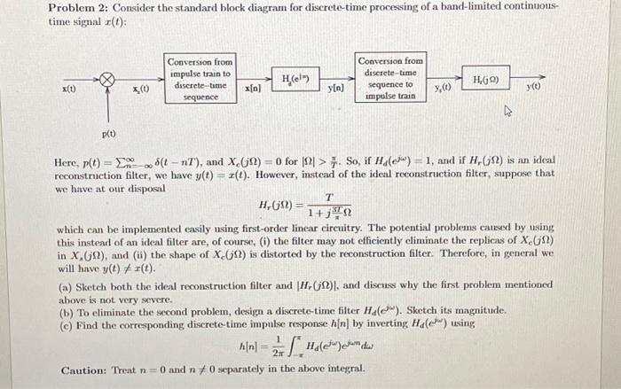 Problem 2: Consider the standard block diagram for | Chegg.com