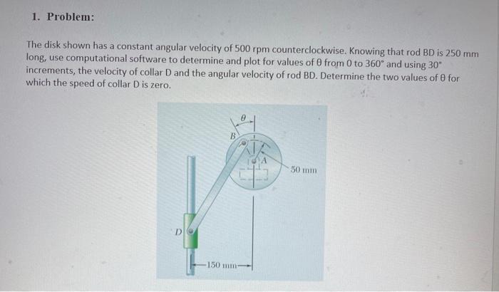 Solved 1. Problem: The disk shown has a constant angular | Chegg.com