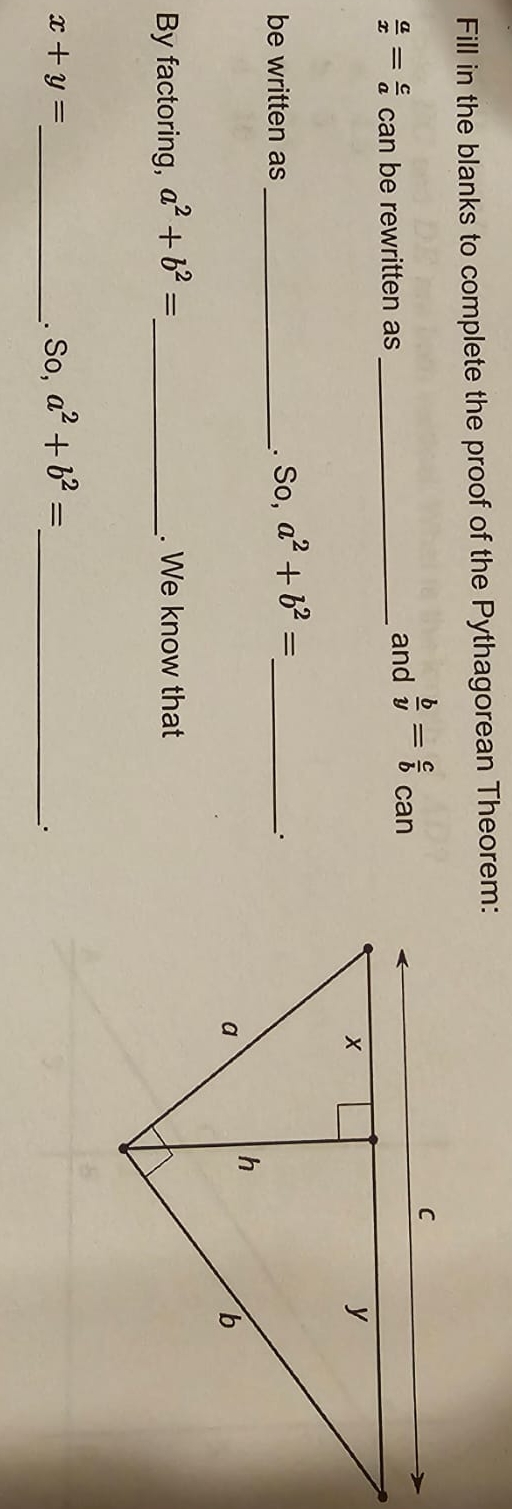 Solved Fill in the blanks to complete the proof of the | Chegg.com