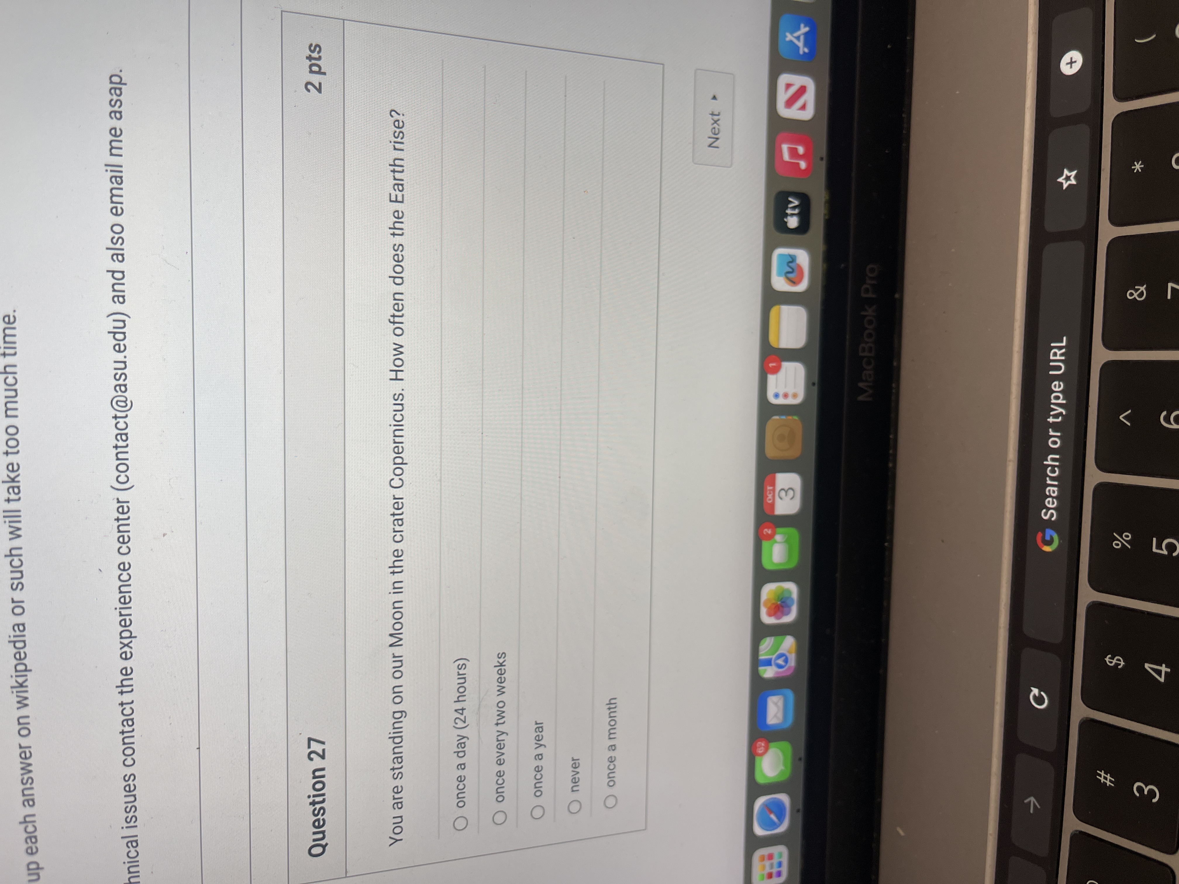 Solved Question 27You are standing on our Moon in the crater | Chegg.com