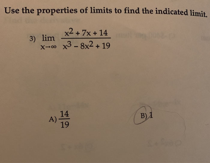 Solved Use the properties of limits to find the indicated | Chegg.com