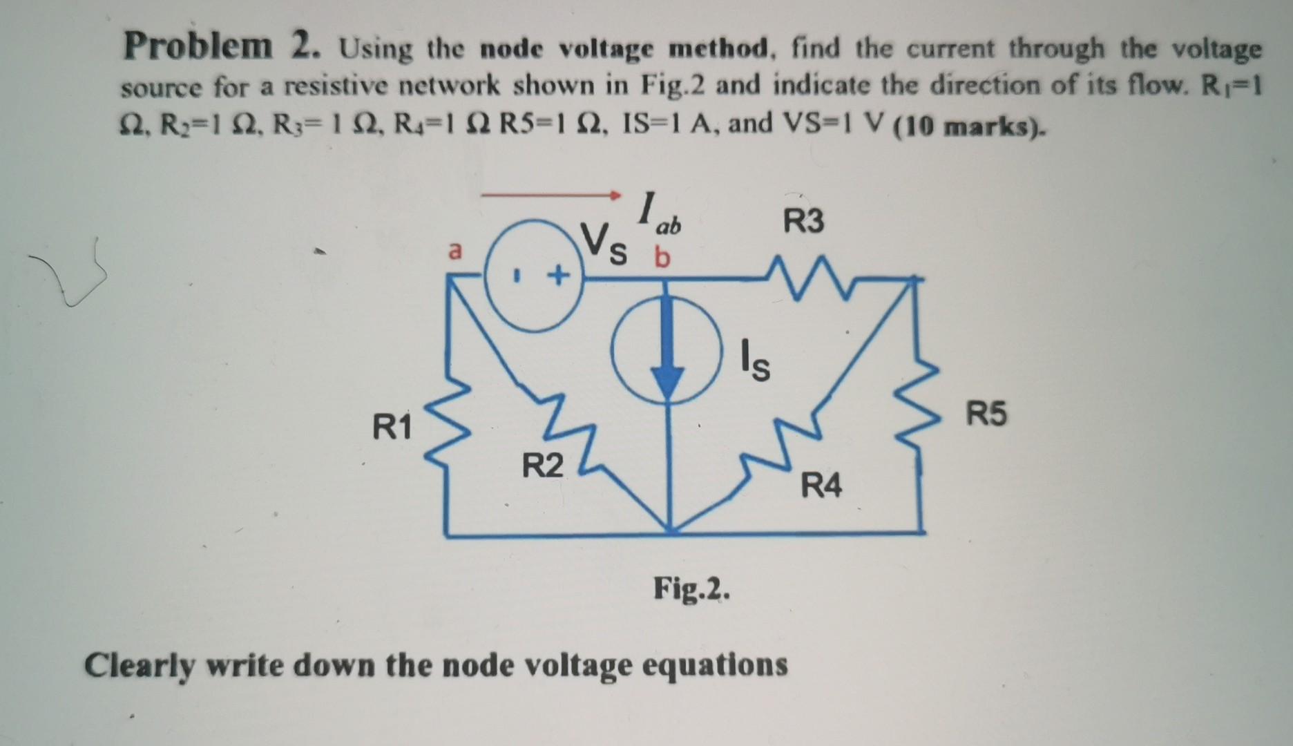 Solved Problem 2. Using the node voltage method, find the | Chegg.com