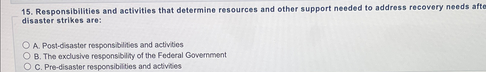 Solved Responsibilities and activities that determine | Chegg.com