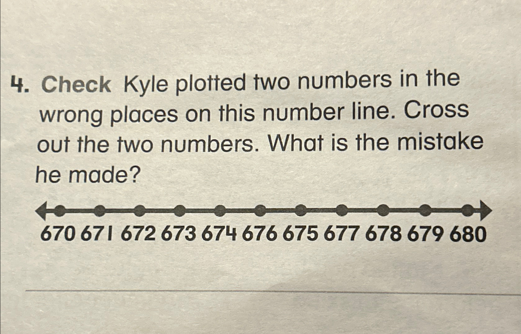 Solved Check Kyle plotted two numbers in the wrong places on | Chegg.com
