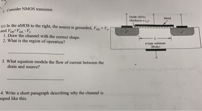 Solved Consider NMOS transistor Oxide (SiO2) (thickness | Chegg.com