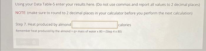 Using your Data Table-5 enter your results here. (Do | Chegg.com