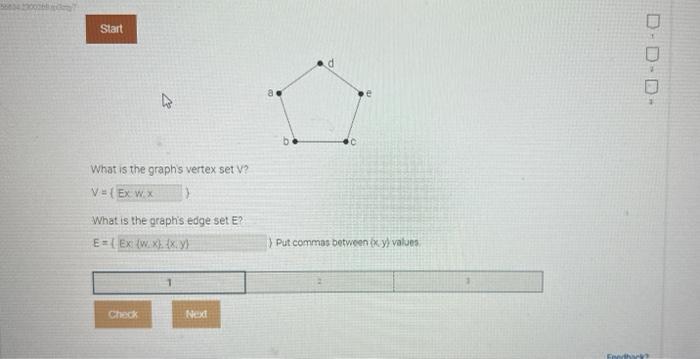 Solved What is the graphis vertex set v? V=1 What is the | Chegg.com
