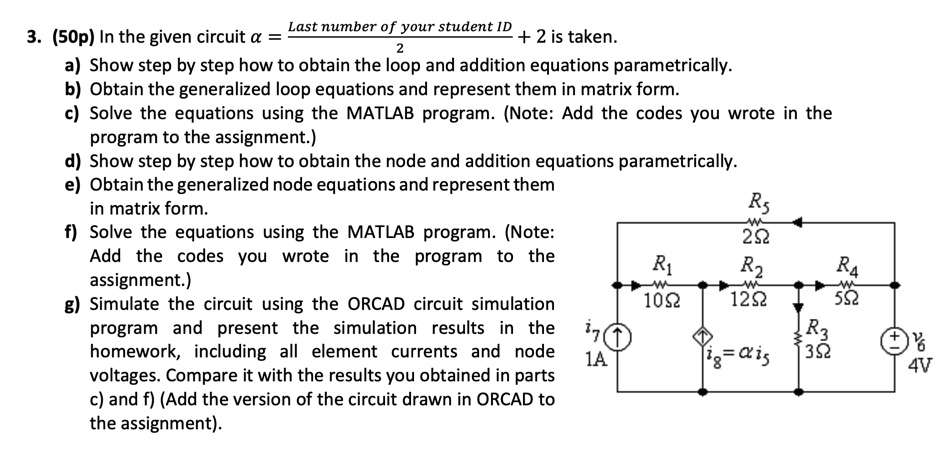 (50p) ﻿In the given circuit | Chegg.com