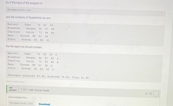Solved Write a program that reads the student information | Chegg.com