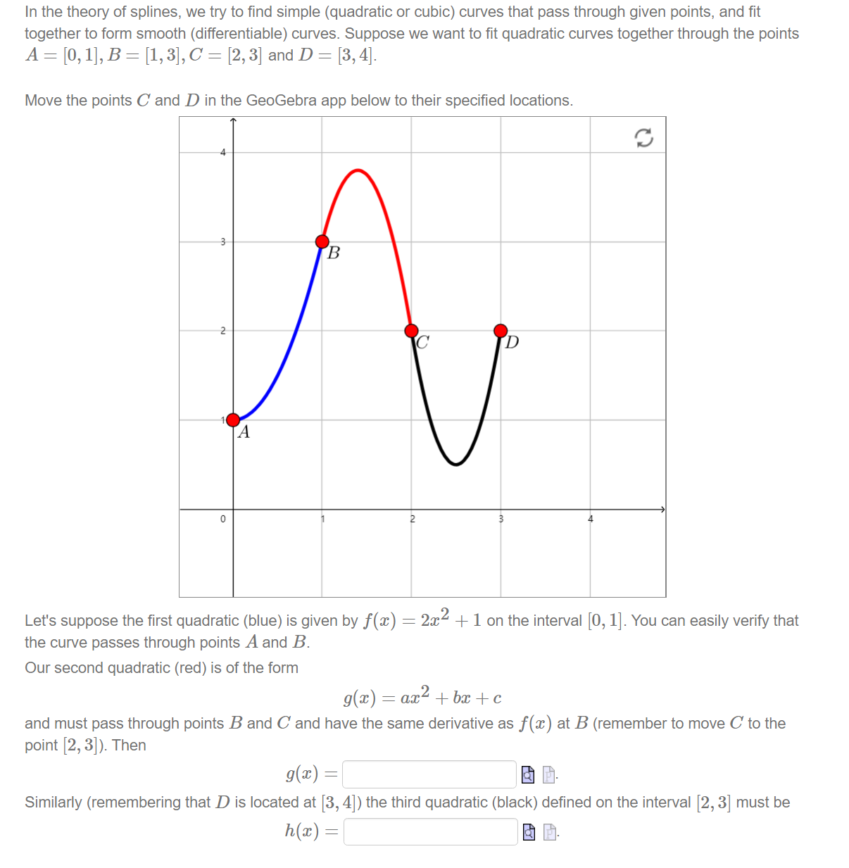 Solved In the theory of splines, we try to find simple | Chegg.com