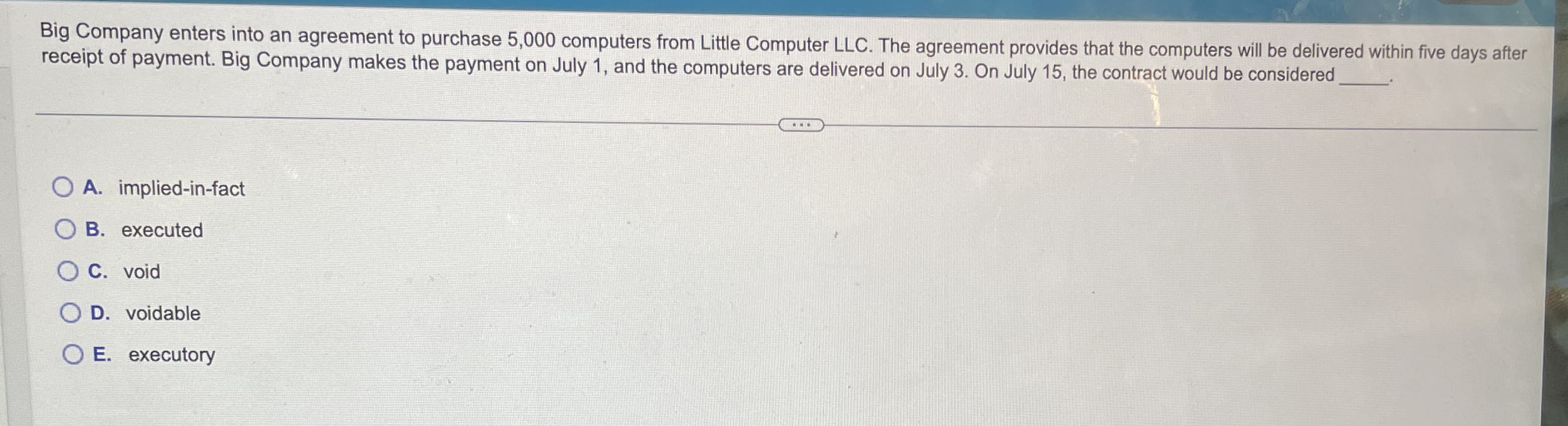 Solved Big Company enters into an agreement to purchase | Chegg.com