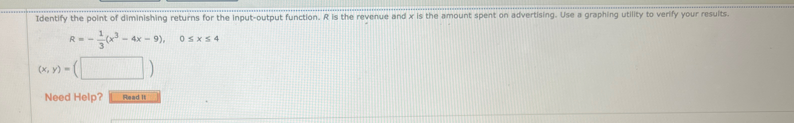 Solved Identify the point of diminishing returns for the | Chegg.com