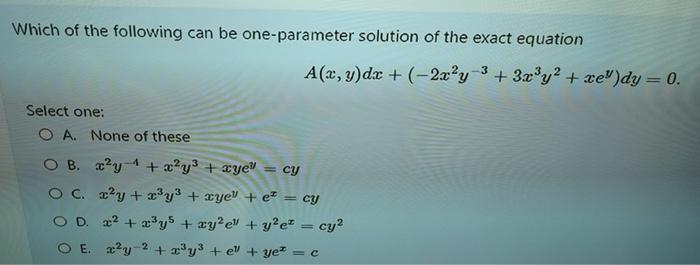 Solved Which of the following can be one-parameter solution | Chegg.com